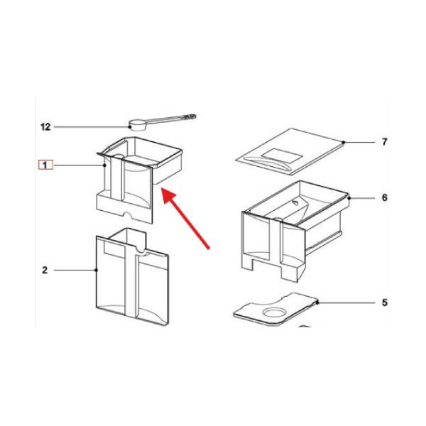 Original coffee bean waste container for an automatic coffee machine ...