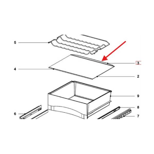 מדף זכוכית מחוסמת מקורי למקרר מילה Miele 7354680 - שירות פלרום