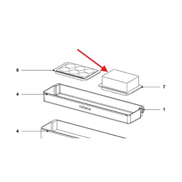 תא חמאה מקורי למקרר מילה Miele 7044411 - שירות פלרום