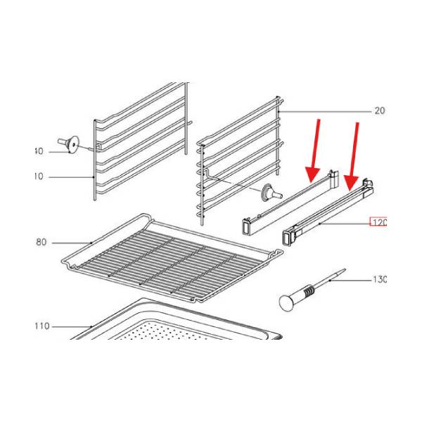 מסילות טלסקופיות מקוריות לתנור מילה Miele 9520660 - שירות פלרום